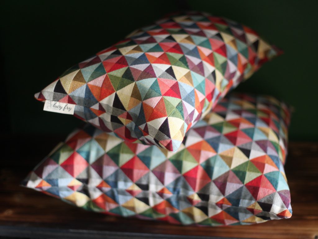 Geometric Tapestry Triangle Cushion Cover - By Lucy Fry Design